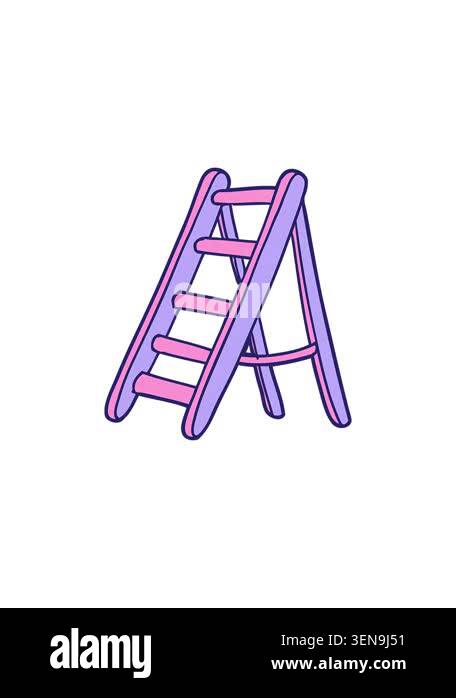 sales flash animation of cartoon ladder Stock Video Footage - Alamy