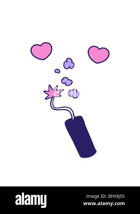 spinning hearts animation of hand drawn cartoon doodle of a lit ...