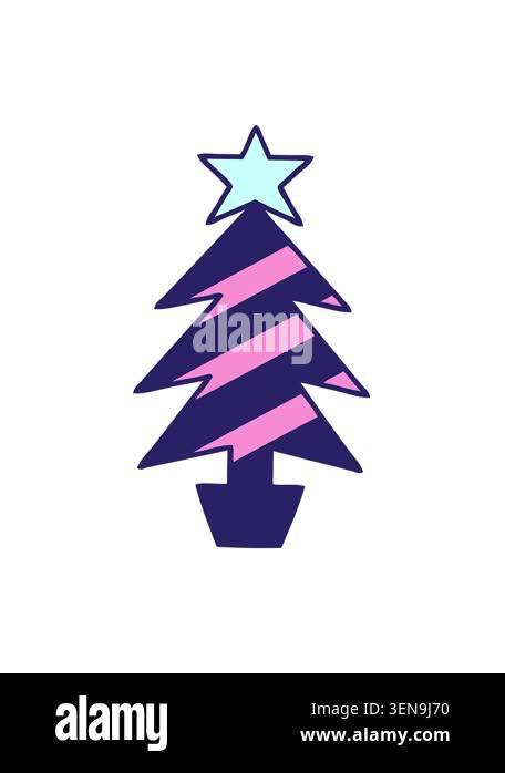 vibrating motion animation of cute cartoon of a christmas tree Stock ...