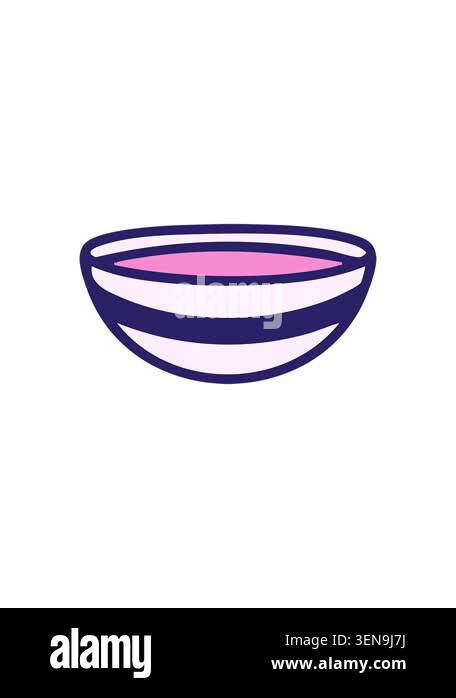 splitting effect animation of bowl of japanese miso soup design Stock ...