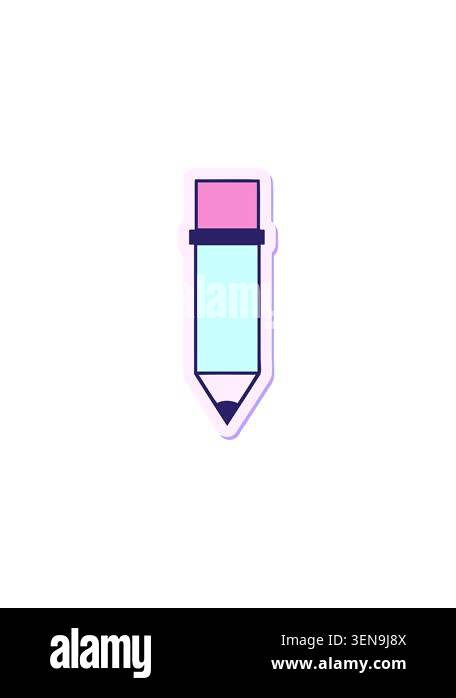 sales flash animation of sticker of a cute cartoon of a pencil Stock ...
