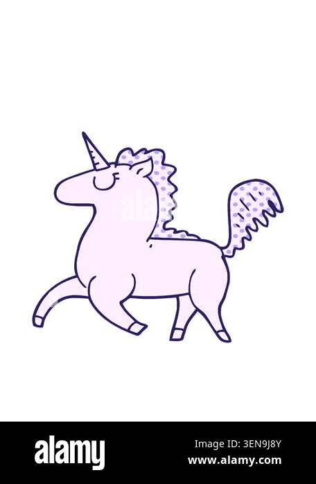 bobbing motion animation of cartoon doodle unicorn Stock Video Footage ...