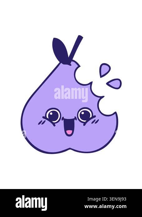 jiggle motion animation of cute cartoon of a green pear design Stock ...