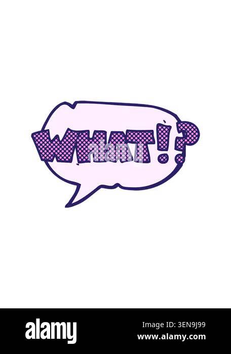 spinning motion animation of freehand drawn comic book speech bubble ...