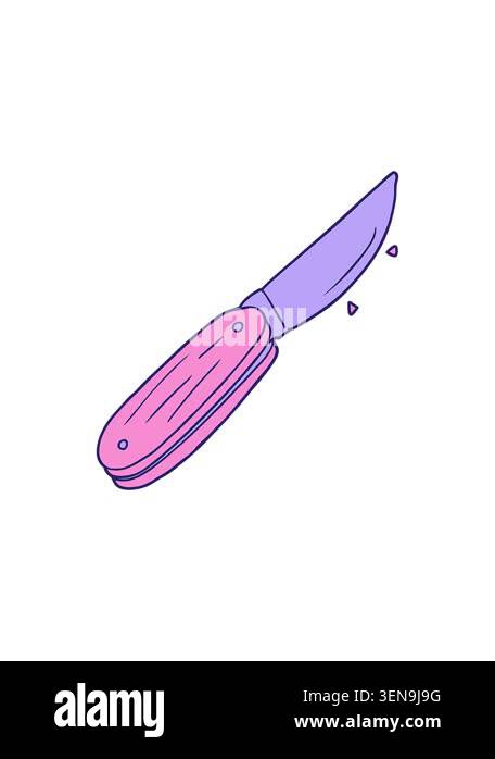 splitting effect animation of cartoon folding knife Stock Video Footage ...