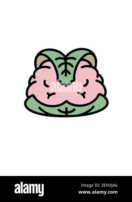 rise and float animation of japanese traditional mochi in leaf wrap ...