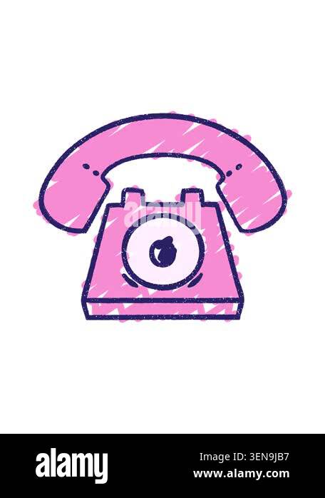 pressure popping animation of Telephone Chalk Drawing image Stock Video ...