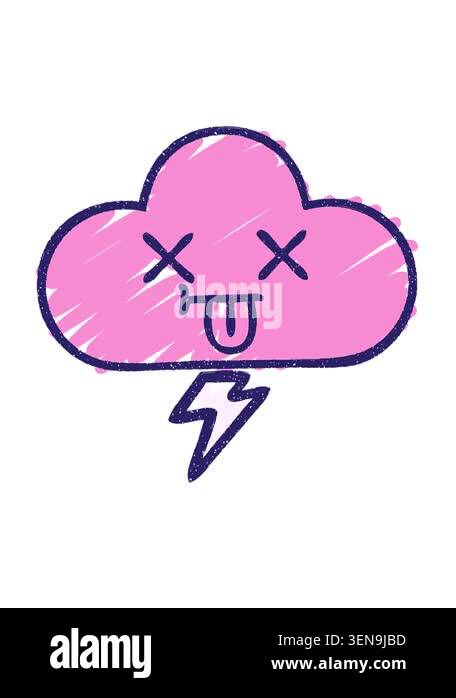jiggle motion animation of Storm Cloud Drawing in chalk effect Stock ...