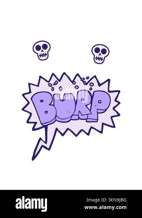 spinning skulls animation of burp text Stock Video Footage - Alamy