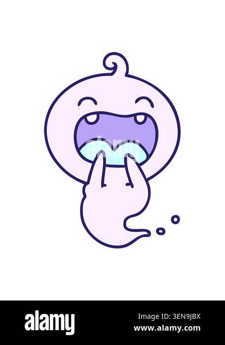 vibrating motion animation of cartoon of a cute halloween ghost ...