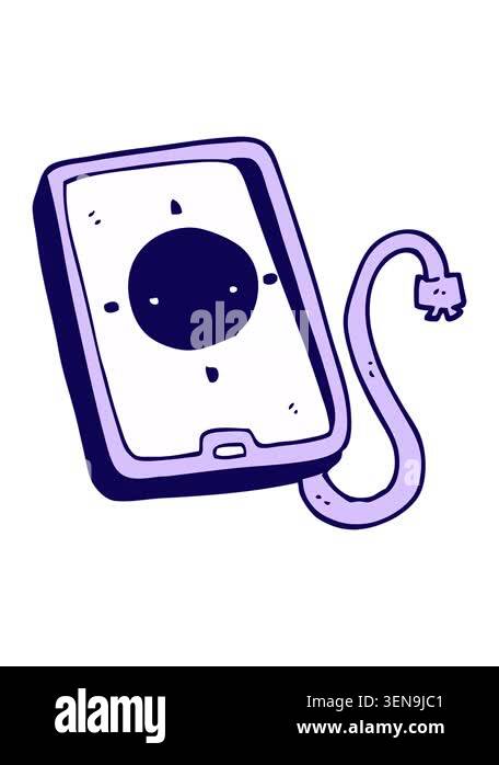 neon light effect animation of cartoon mobile phone device Stock Video ...