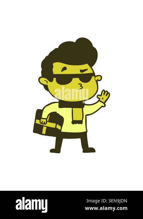 changing color animation of cartoon of a cool guy Stock Video Footage ...