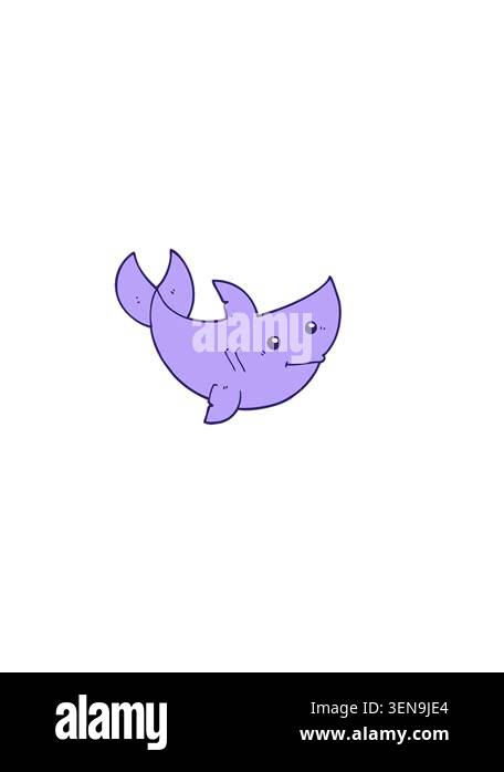 horizontally vibrating animation of shark cartoon Stock Video Footage ...
