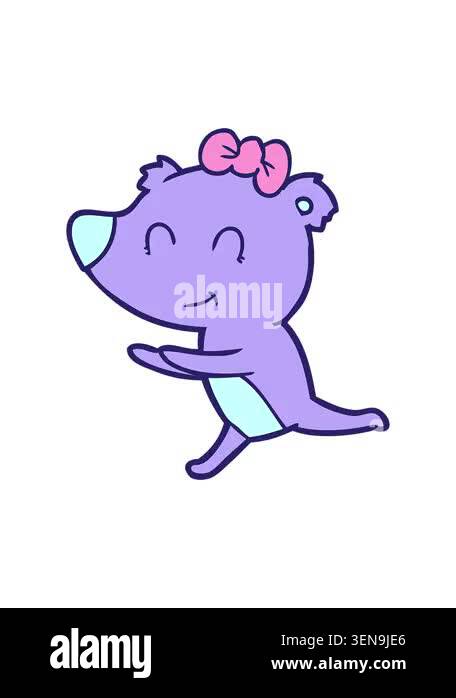 shivering motion animation of polar bear in bright neon cartoon Stock ...