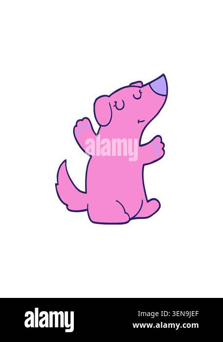 attention grabbing animation of neon cartoon dog Stock Video Footage ...