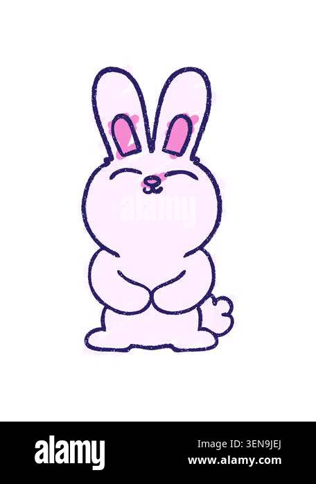 pixelize effect animation of Rabbit Chalk Drawing Stock Video Footage ...