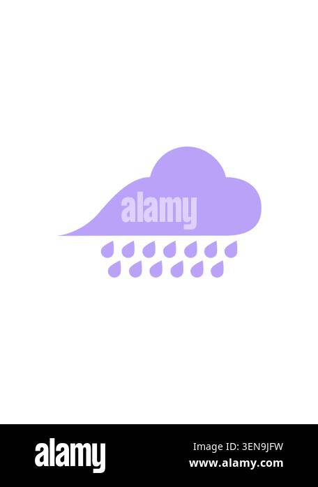 splitting effect animation of raincloud cartoon Stock Video Footage - Alamy