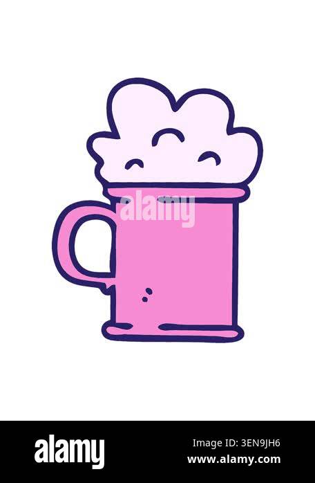 shine light effect animation of comic book style quirky cartoon tankard ...