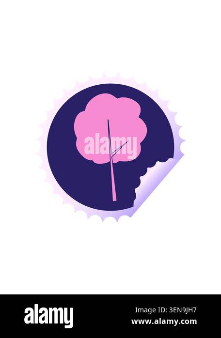 starburst effect animation of circular peeling sticker quirky cartoon ...