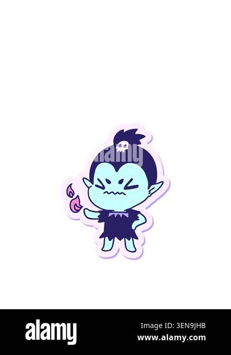 rise and float animation of freehand drawn sticker cartoon of cute ...