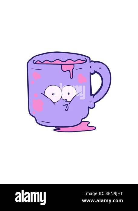 spinning motion animation of cartoon dirty office mug Stock Video ...