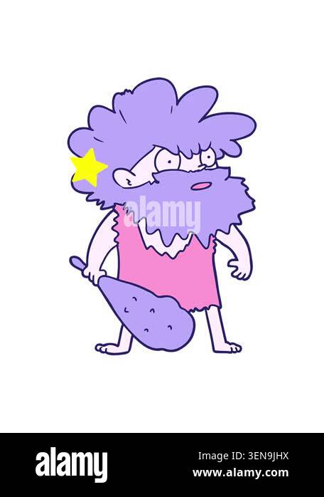 twinkling stars effect animation of cartoon cave man Stock Video ...