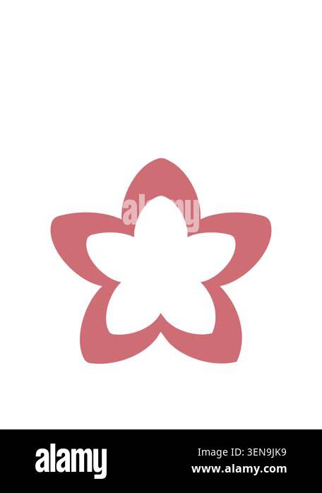 stretching up animation of cultural tradition japanese single flower ...