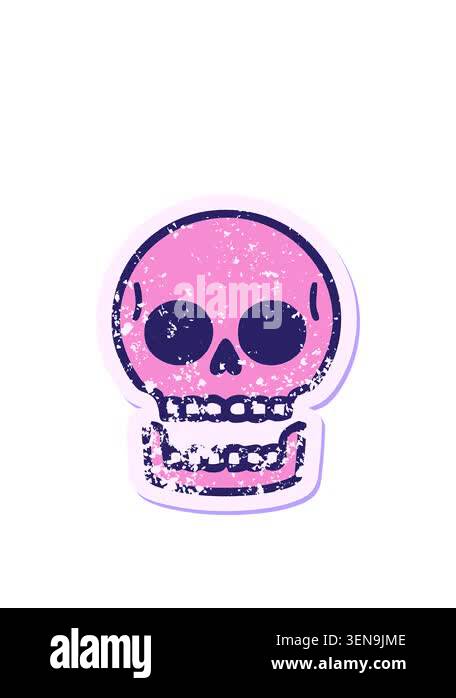 stretching up animation of iconic distressed sticker tattoo style image ...