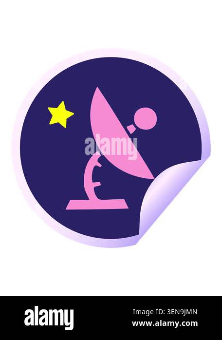 twinkling stars effect animation of circular peeling sticker cartoon of ...
