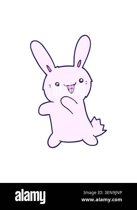 shine light effect animation of cartoon rabbit doodle Stock Video ...