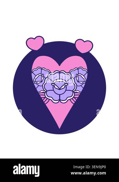 spinning hearts animation of traditional tattoo heart Stock Video ...