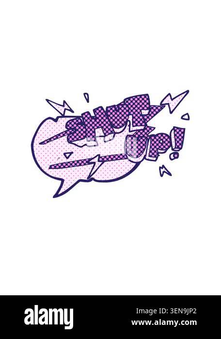 rise and float animation of freehand drawn comic book speech bubble ...