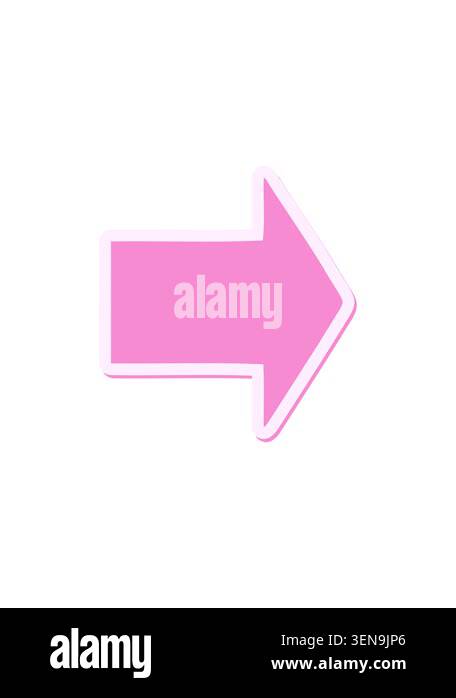 splitting effect animation of pointing arrow sticker cartoon Stock ...