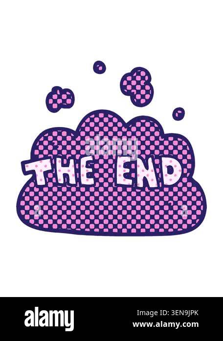 shine light effect animation of cartoon doodle the end font Stock Video ...
