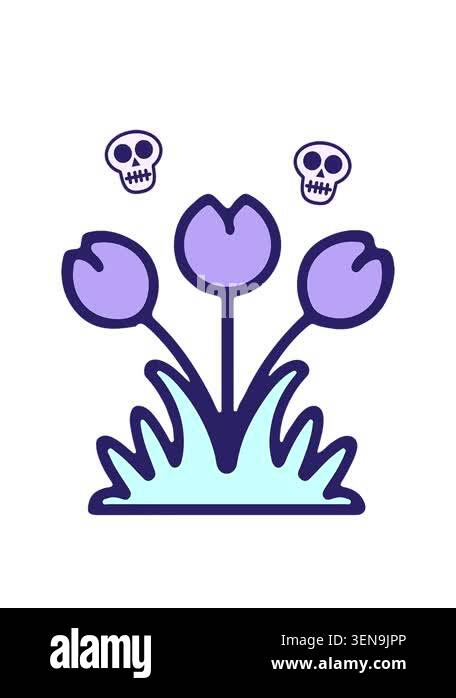 spinning skulls animation of flower drawing design Stock Video Footage ...