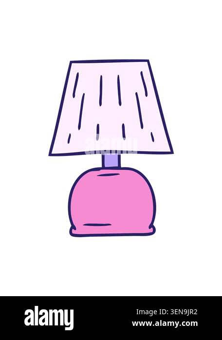 jiggle motion animation of hand drawn cartoon doodle of bed side lamp ...