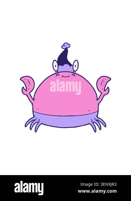 attention grabbing animation of hand drawn line drawing of a crab ...