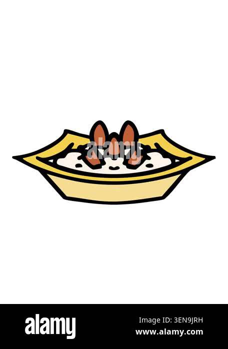 bobbing motion animation of traditional japanese rice dish in square ...