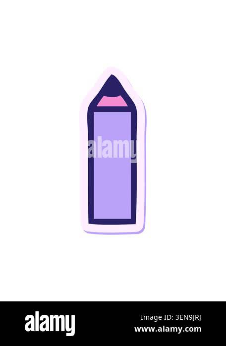 bobbing motion animation of sticker of a cute cartoon blue pencil Stock ...