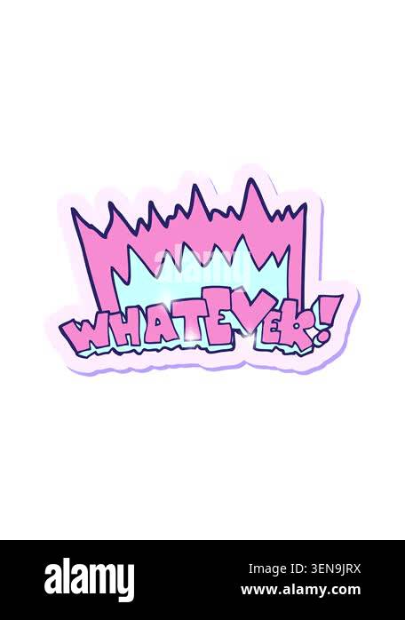 glitter effect animation of sticker of a cartoon Whatever shout Stock ...
