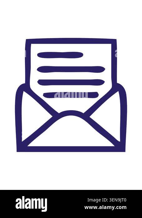 bob and pause animation of line drawing cartoon of a letter and ...