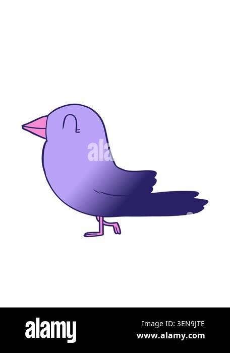 bobbing motion animation of cartoon of a bright color bird Stock Video ...