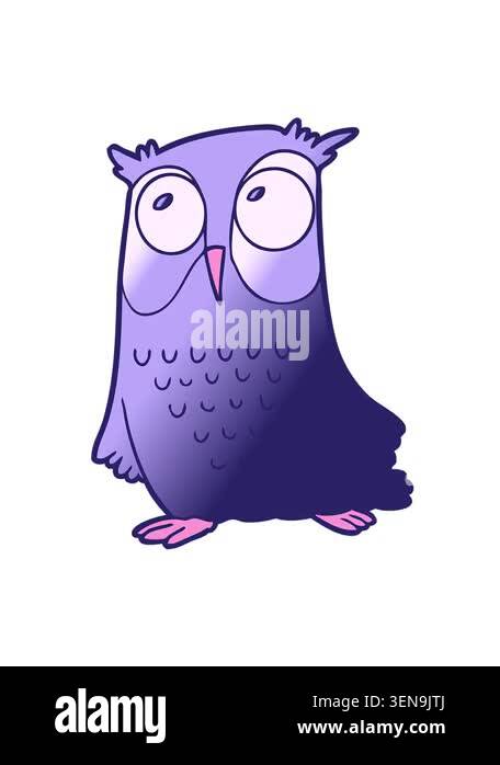 jiggle motion animation of cartoon owl design Stock Video Footage - Alamy