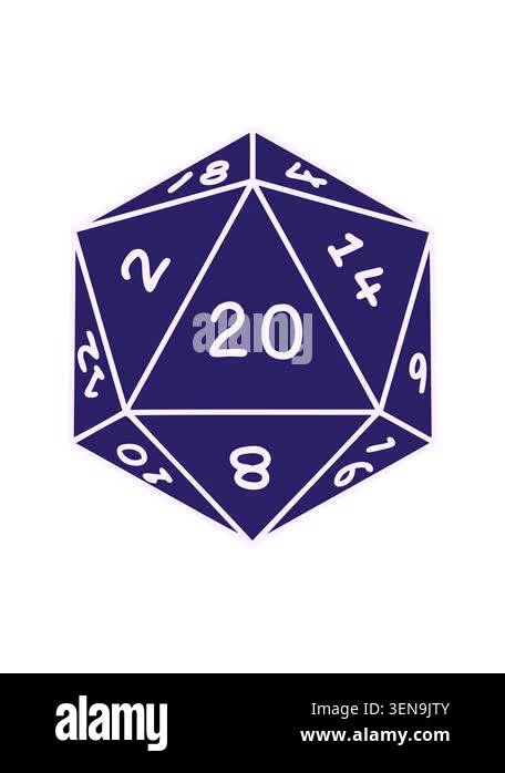 bobbing motion animation of natural 20 D20 dice roll Stock Video ...