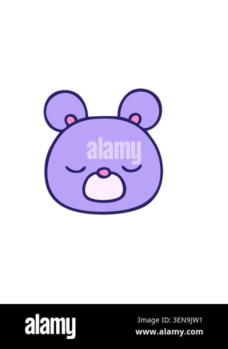 horizontally vibrating animation of gradient shaded quirky cartoon bear ...