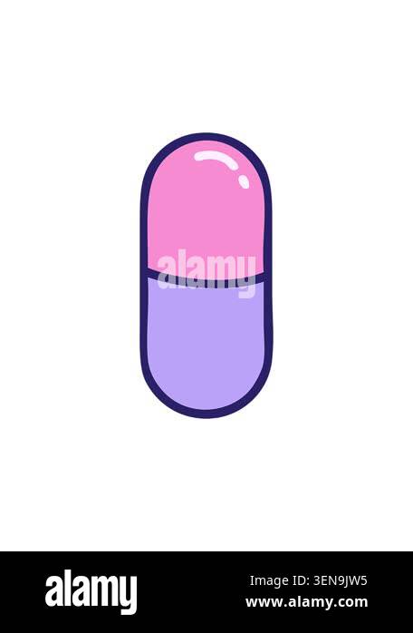 bob and pause animation of tattoo style image of a pill Stock Video ...