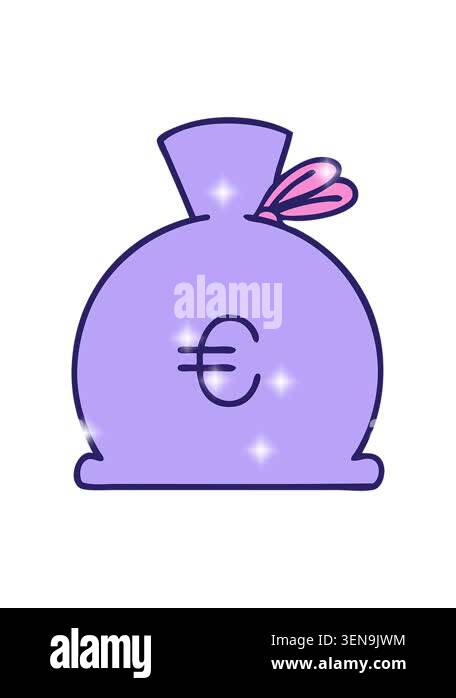 glitter effect animation of cartoon of a bag of money Stock Video ...