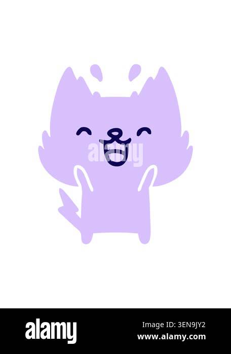neon light effect animation of cute frightened cat Stock Video Footage ...
