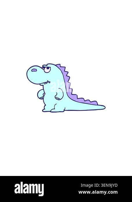 flashy sales animation of cartoon doodle annoyed dinosaur Stock Video ...
