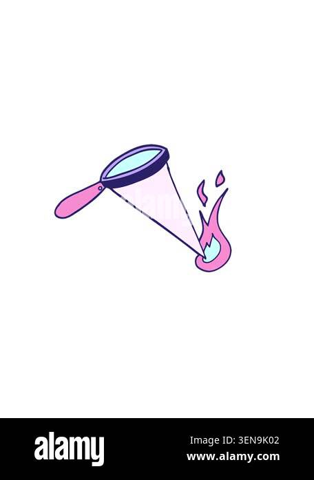 horizontally vibrating animation of cartoon doodle magnify glass Stock ...